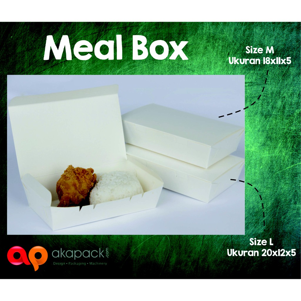 Jual Paper Meal Box dalam 2 Ukuran (M dan L) 100pc | Shopee Indonesia