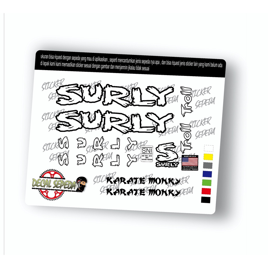 Jual decal sepeda surly - sticker sepeda surly full cutting | Shopee ...