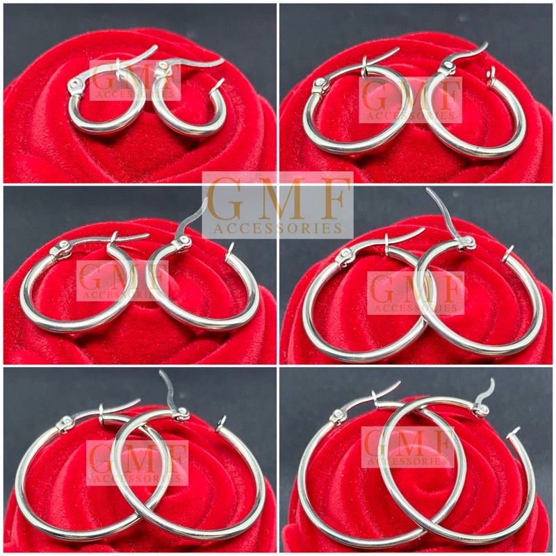 Jual Anting Titanium Bulat Hoop Warna Perak Anting Gipsy Anti Karat ...