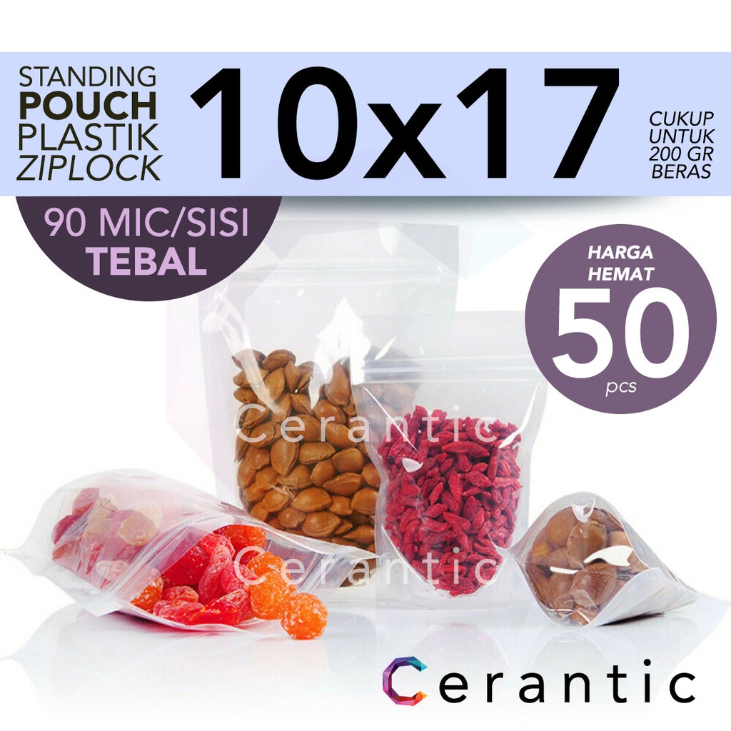 Jual Standing Pouch Plastik 10x17 cm Bening / Transparan - Bisa untuk ...