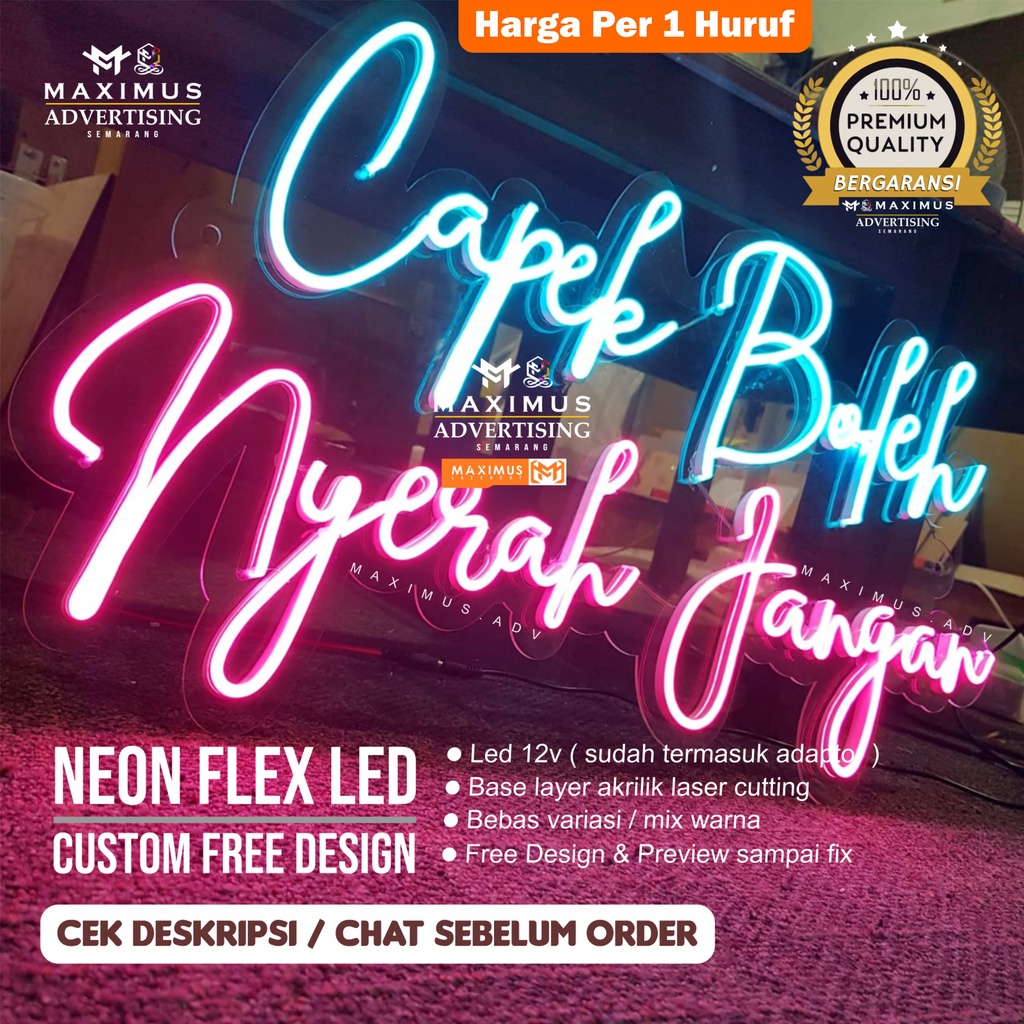 Jual Neon Flex Custom Neon Light LED Nama & Logo / Neon Sign / Neon ...