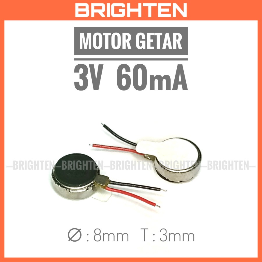 Jual Motor Getar Pipih Flat Vibrating Motor 3V 60mA kabel pendek ...