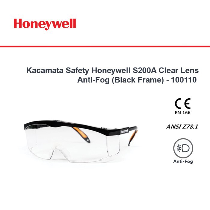Jual Honeywell Kacamata Safety S200A Clear Lens Anti-Fog - 100110-H5 ...