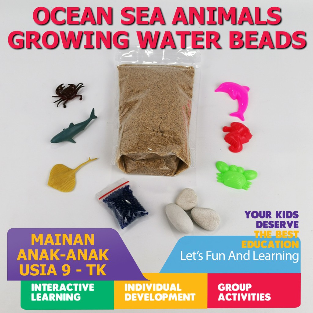 Jual Sensory Box Set Ocean Growing Waterbead Sea Animal Edukasi Anak ...