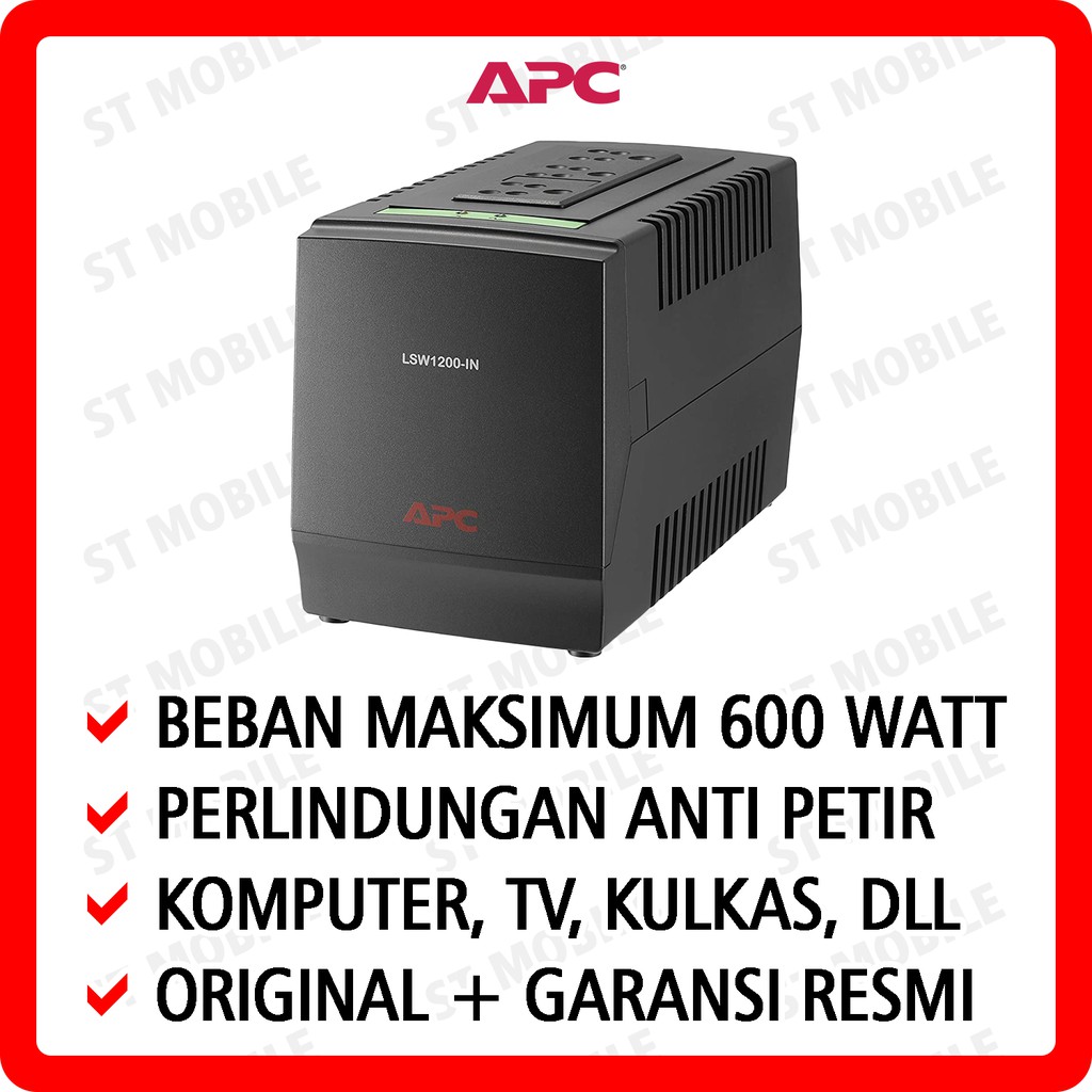 Jual Stabilizer APC 600 watt 1200 VA Anti Petir Surge Protection Stavol ...