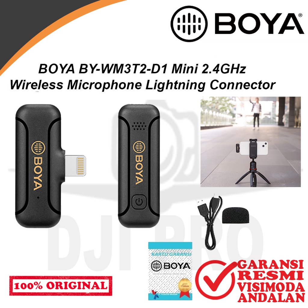 Jual BOYA BY-WM3T2- D1 Professional Mini 2.4GHz Wireless Microphone ...
