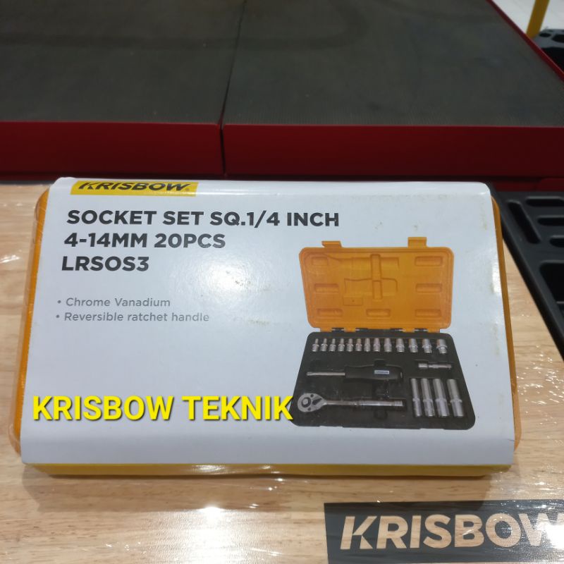 Jual Kunci Sok Set 20 pcs Krisbow Sq 1/4 Inci 4-14 Mm Lrsos3 | Shopee ...
