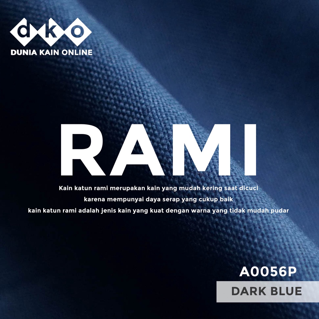 Jual (Variasi) DKO Kain RAMI Linen Premium Warna Dark Blue | Shopee ...