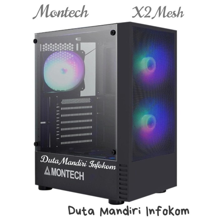 Jual Montech X2 Mesh Black RGB - Tempered Glass ATX Gaming Case ...