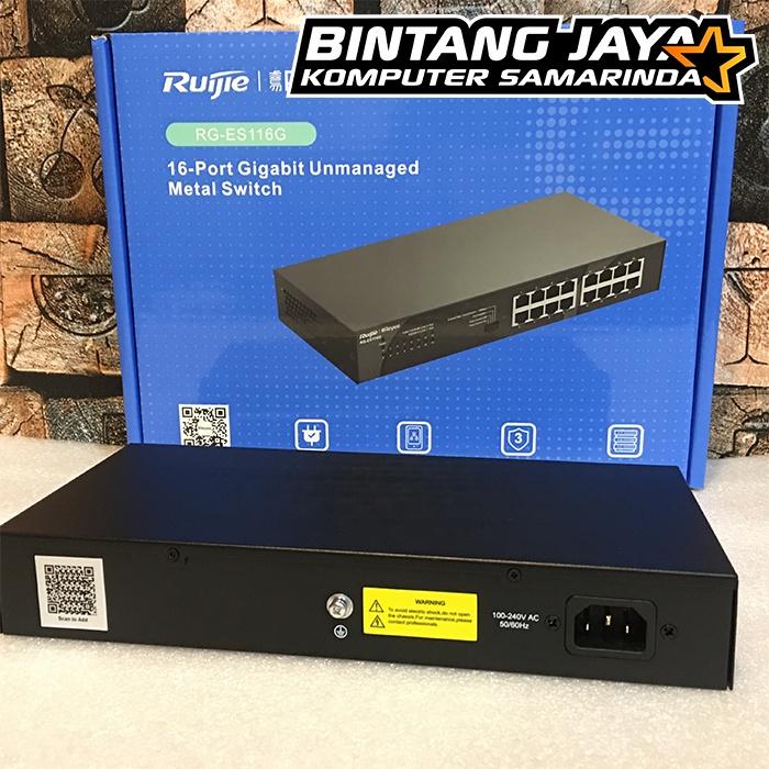 Jual Ruijie RG-ES116G 16-Port Gigabit Unmanaged Switch Metal | Shopee ...