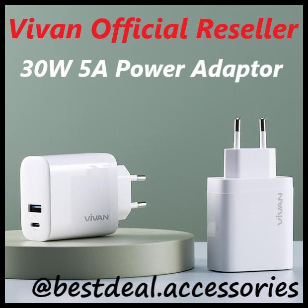 Jual Vivan Power Turbo 30 30W Dual Port 5A Qc4 + Usb-C Fast Charge Pd ...