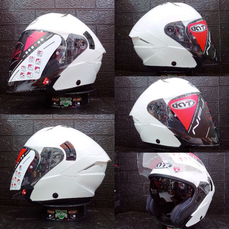 Jual HELM KYT NFJ PLAIN WHITE DOBEL VISOR DD RING | NFJ SOLID WHITE ...