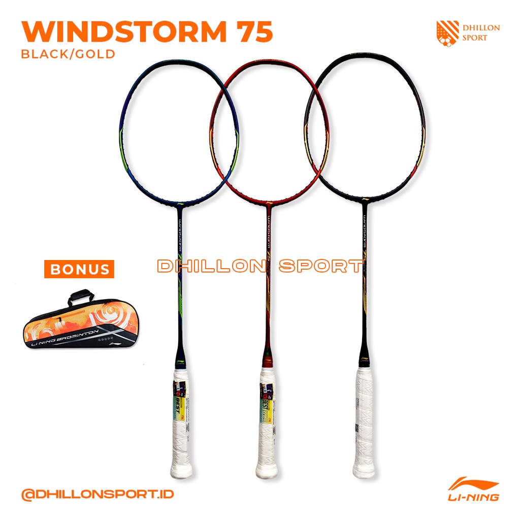 Jual Raket Lining Windstorm 75 Original / WS 75 (Free Tas 2R) | Shopee ...