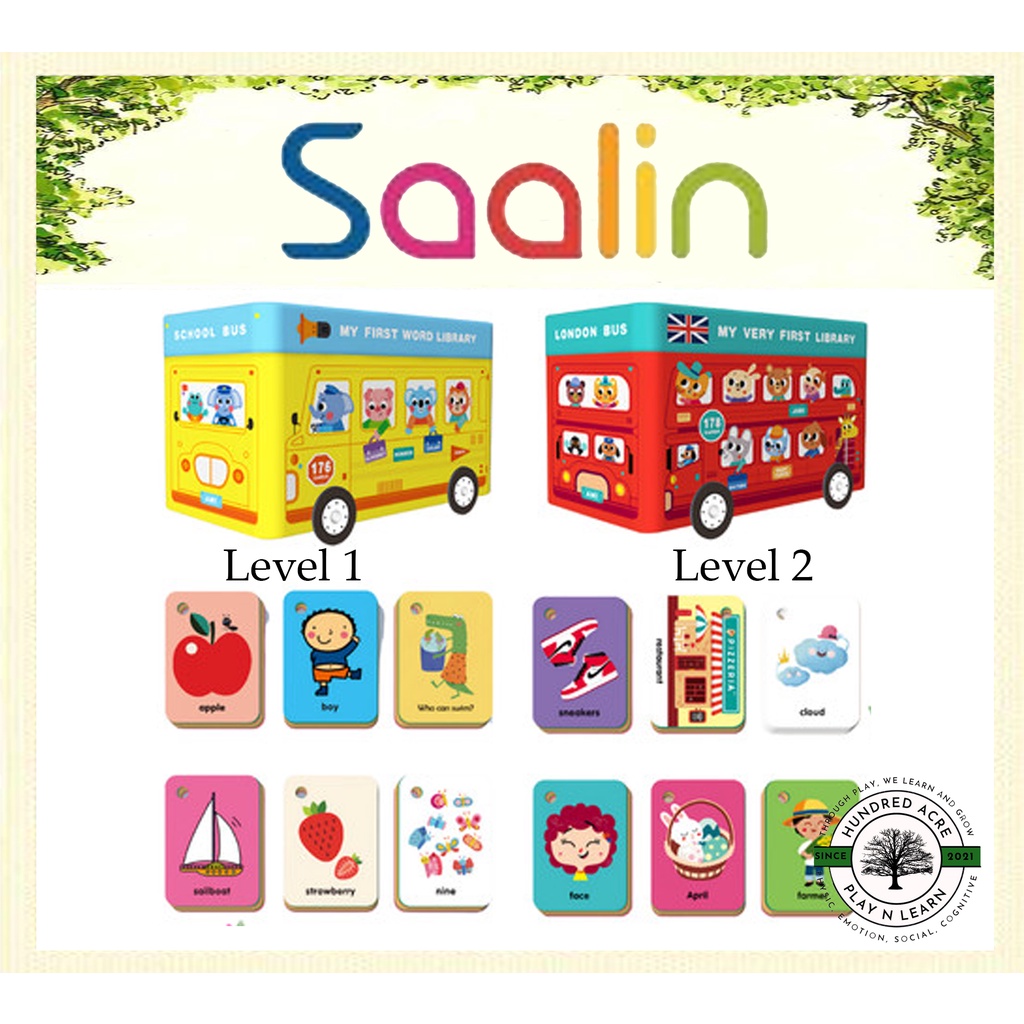 Jual Saalin My First Word Library - School Bus / London Bus [Flash Card ...