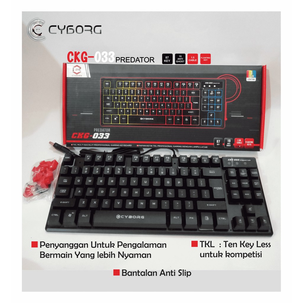 Jual KEYBOARD GAMING CYBORG CKG-033 ( PREDATOR ) | Shopee Indonesia