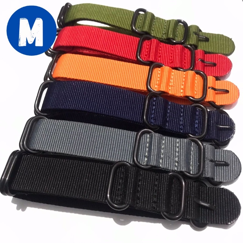 Jual Tali Jam Canvas Nylon ZULU NATO Suku panjang dengan buckle hitam ...
