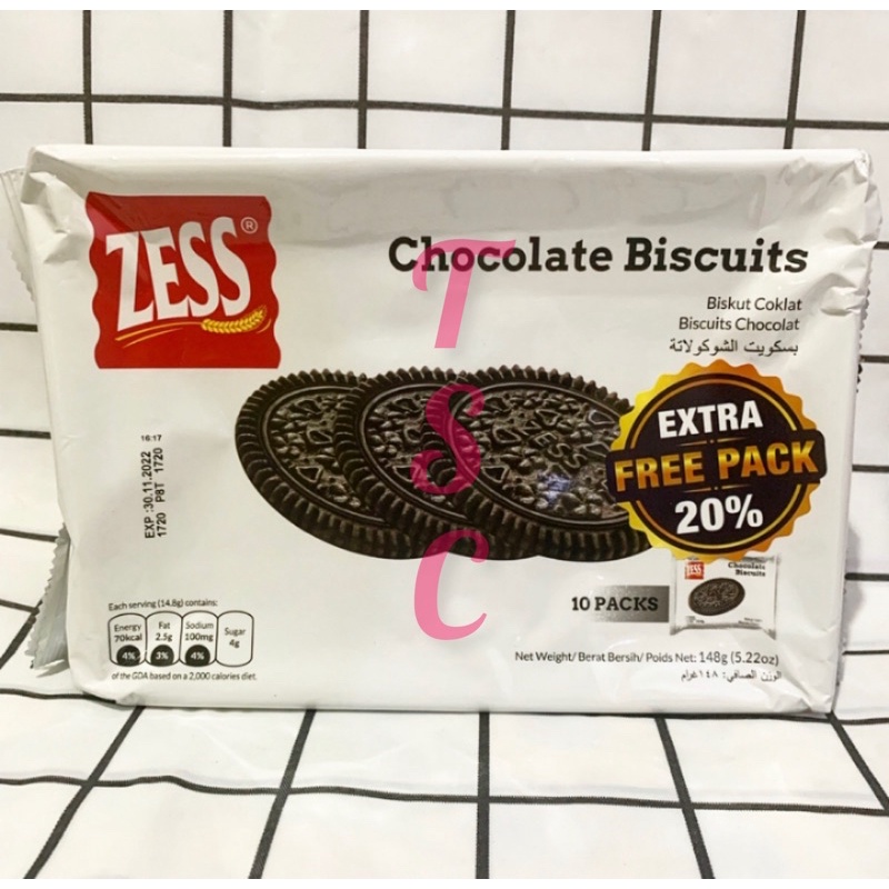 Jual Zess Chocolate Biscuits 148gr Biskuit Cokelat Zess Biskuit Oreo ...