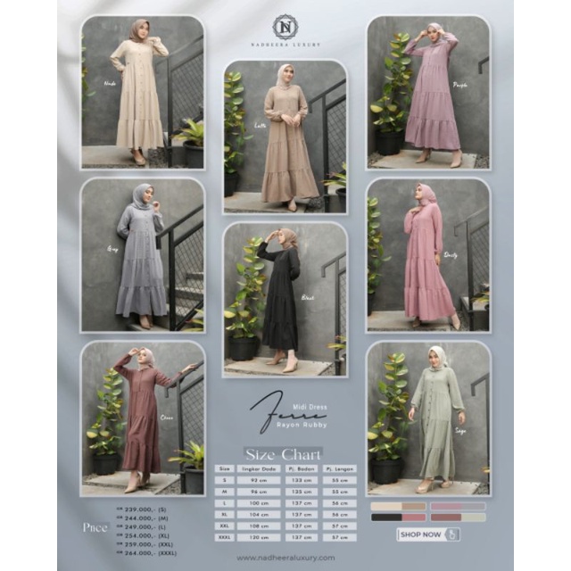 Jual MD105| FERRE MIDI DRESS by Nadheera Luxury [ NEW - ND Midi Series ...