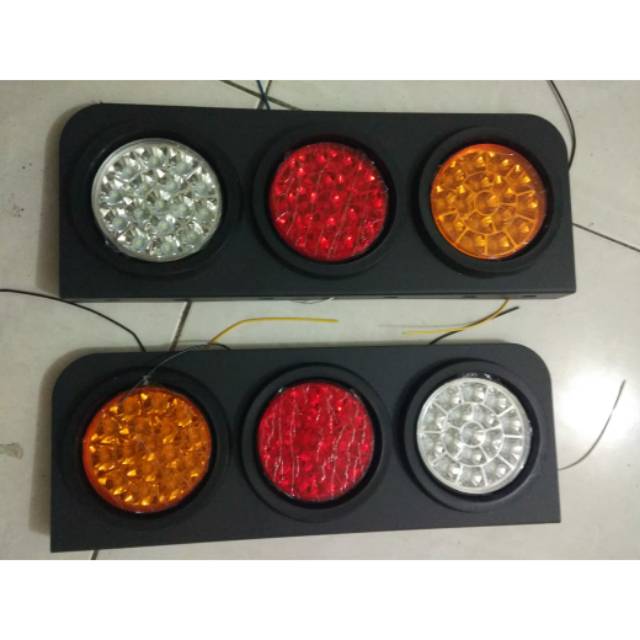 Jual LAMPU STOP BULAT LED 24V UKURAN 16.5CM X 44CM HARGA PER SET 2PC ...