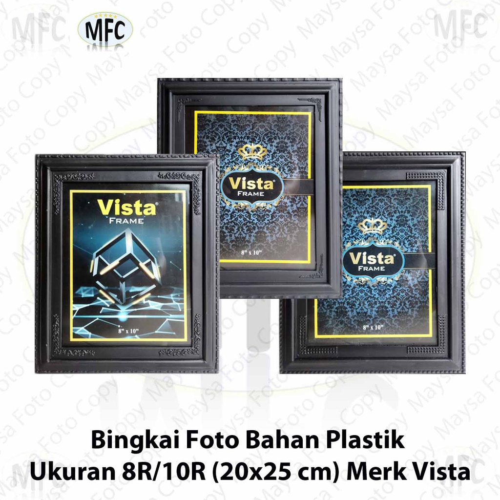 Jual Bingkai Foto 8R atau 10R 20x25 cm Vista Plastik Hitam Motif ...