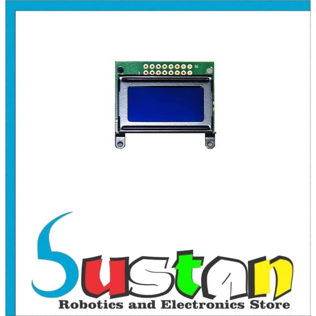 Jual LCD POLOLU 0802 8X2 LCD CHARACTER KARAKTER BLUE BACKLIGHT BIRU LCD ...