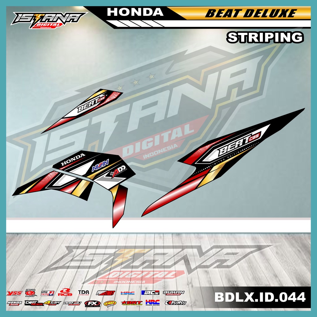Jual Sticker Striping Motor BEAT DELUXE - Striping Variasi Motor BEAT DELUXE Motif Racing - BDLX ...