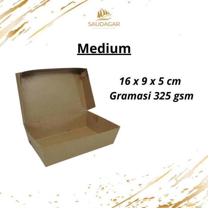 Jual Kotak Makan Kertas / Kotak Nasi Kraft Full Laminasi - Lunchbox ...