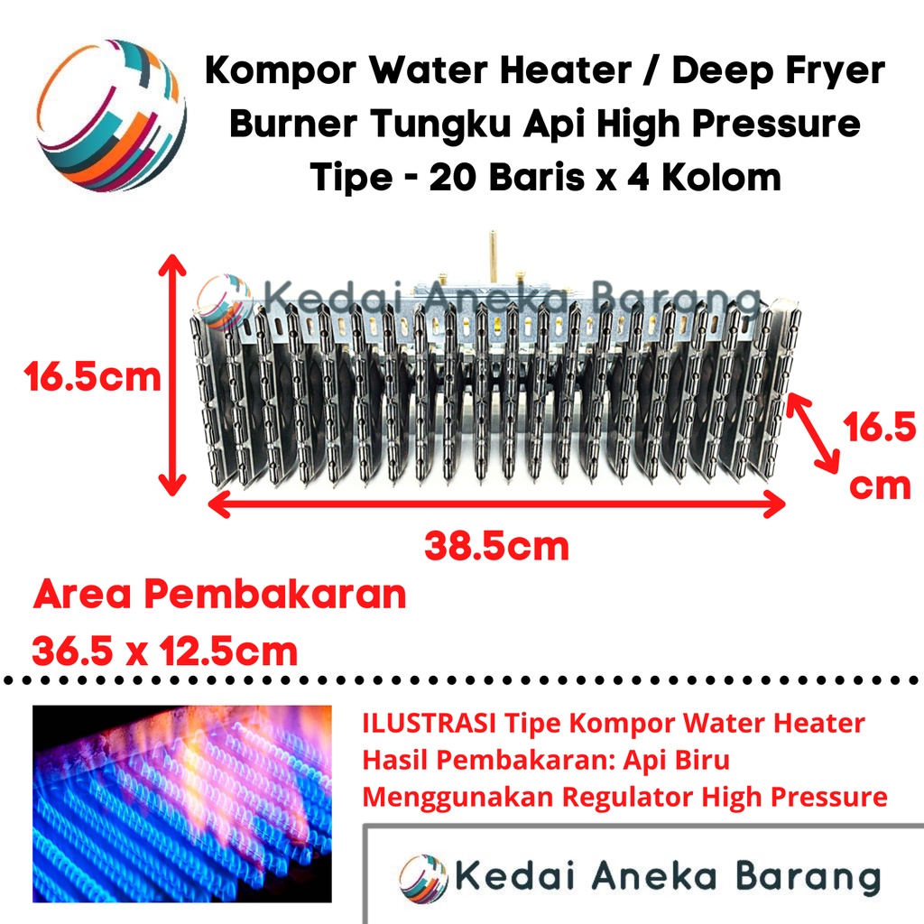 Jual Burner Kompor Stove Water Heater Tungku Bara Api Pemanas Gas LPG ...