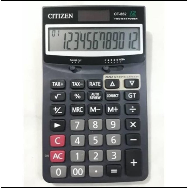 Jual Kalkulator CITIZEN CT852 12 digit calculator CT-852 kasir alat hitung menghitung | Shopee ...