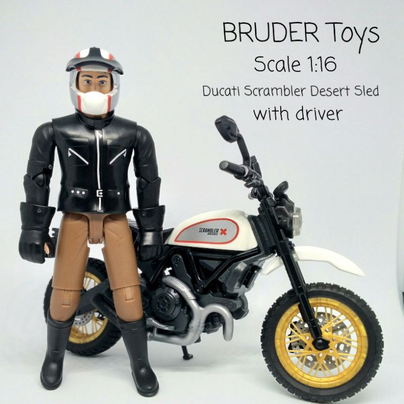 Jual Diecast Miniatur Motor Ducati Scrambler Desert Sled and driver ...