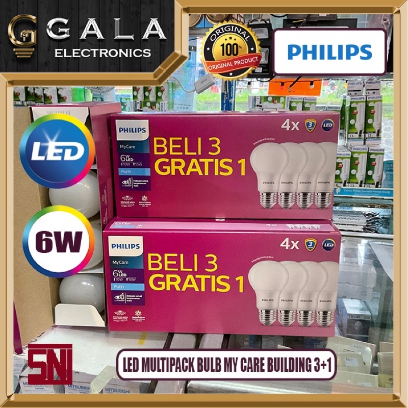 Jual LAMPU LED BULB MY CARE PHILIPS ECERAN DAN MULTIPACK PAKET 3 FREE 1 (3, 4, 6, 8, 10, 12, 14. ...