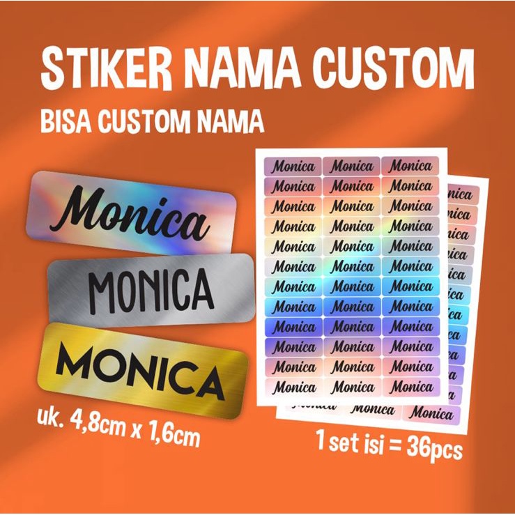 Jual STIKER NAMA CUSTOM POLOS ( CHROME / HOLOGRAM / EMAS / GOLD ...