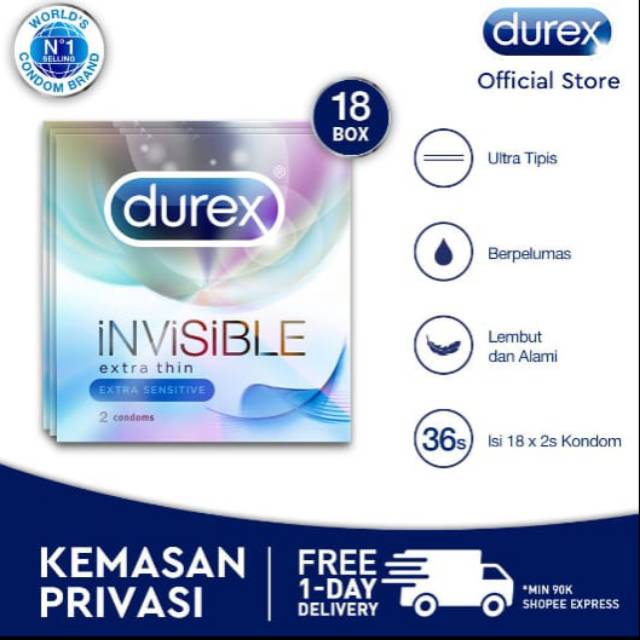 Jual Durex invisible 2 condoms | Shopee Indonesia