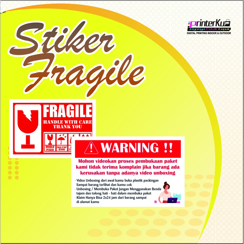 Jual STIKER FRAGILE UKURAN 8,5 x 6 cm dan 6 x 4 cm MURAH | Shopee Indonesia