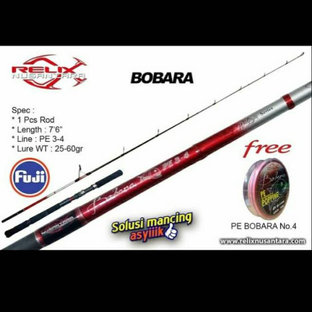 Jual Rod RELIX NUSANTARA ANDY WIDJAJA BOBARA 7'6 / 230cm Line Test PE.3 ...