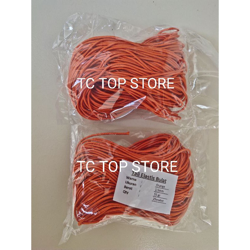 Jual Tali Karet 1,5mm (25 meter) / tali elastis / tali string | Shopee ...