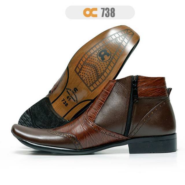 Jual Sepatu Boot Pria Kulit Asli OC 738 Odon Cibaduyut Hitam Coklat ...