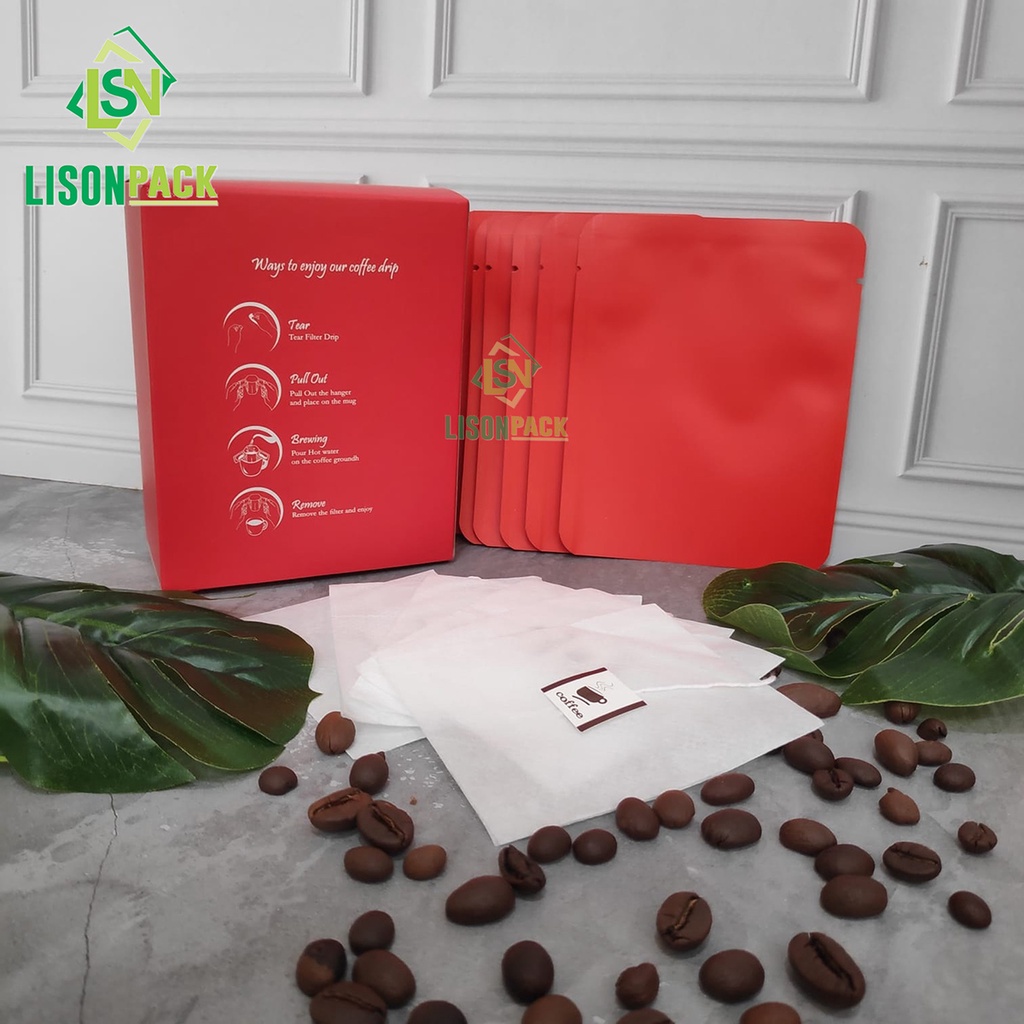 Jual PAKET KEMASAN BOX + FILTER COFFEE CELUP + SACHET (RED SERIES ...