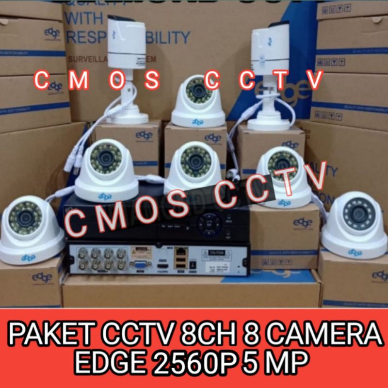 Jual PAKET CCTV EDGE 5MP 8CHANNEL 8CAMERA FULL HD 2560P KOMPLIT ...