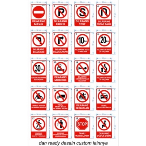 Jual Rambu Larangan - Custom Design pilihan Ukuran 50cm x 70cm | Shopee ...