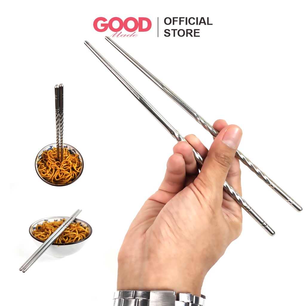 Jual GOOD MADE - 1 Pasang Sumpit Stainless dan Melamin Korea Murah ...