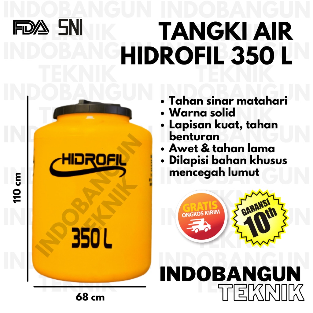 Jual Toren Air Tangki Air Tandon Air Hidrofil 300 Liter 350 Liter Harga Murah Anti Lumut Garansi ...