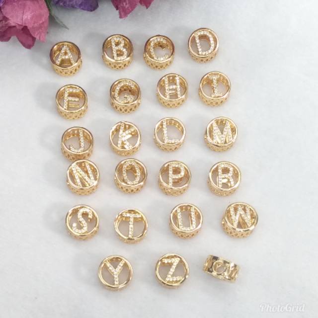 Jual Liontin Huruf Alphabet Bulat||Huruf Xuping | Shopee Indonesia