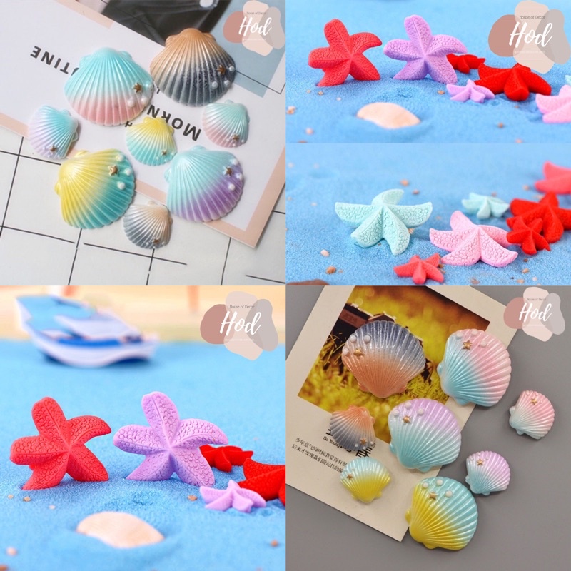 Jual Topper Kerang Bintang Laut Resin Untuk Hiasan Kue Jepit Magnet ...