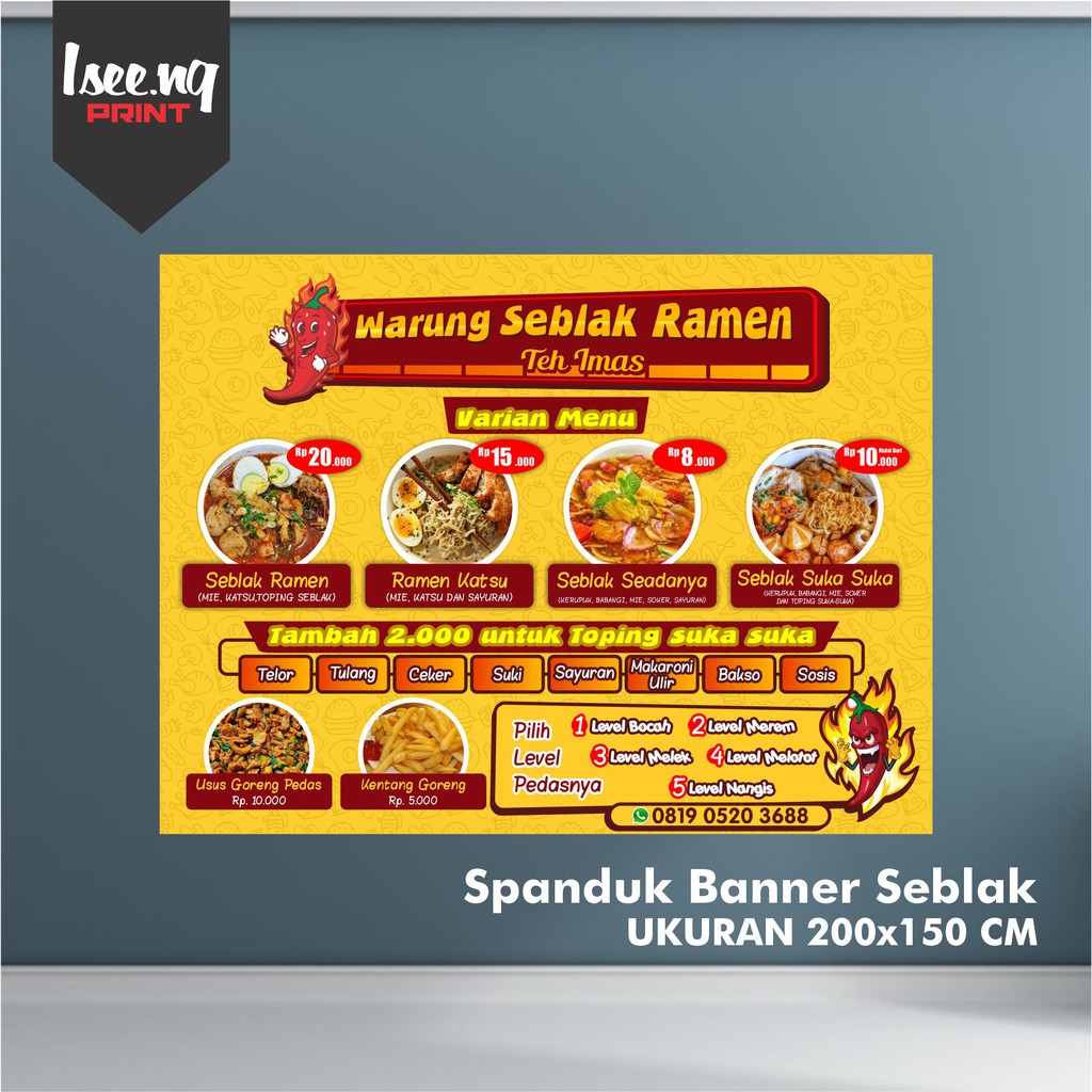 Jual Spanduk Banner Menu Seblak Custom | Shopee Indonesia