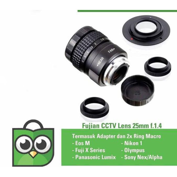 Jual Terjamin - Lensa Mirrorless Fujian 25Mm F1.4 Cctv Lens Sony,Eosm ...