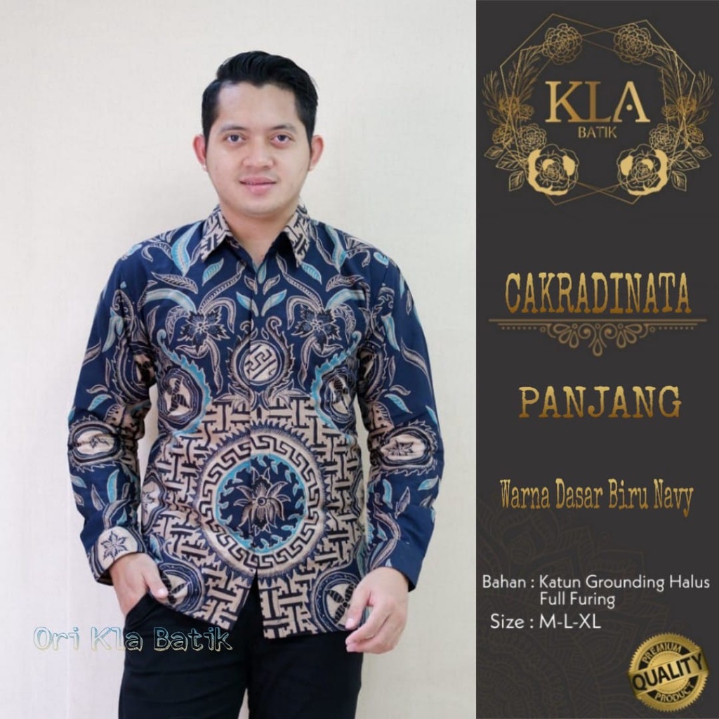 Jual KEMEJA BATIK CAKRA AJISAKA BIRU BATIK PRIA LENGAN PANJANG LAPIS ...