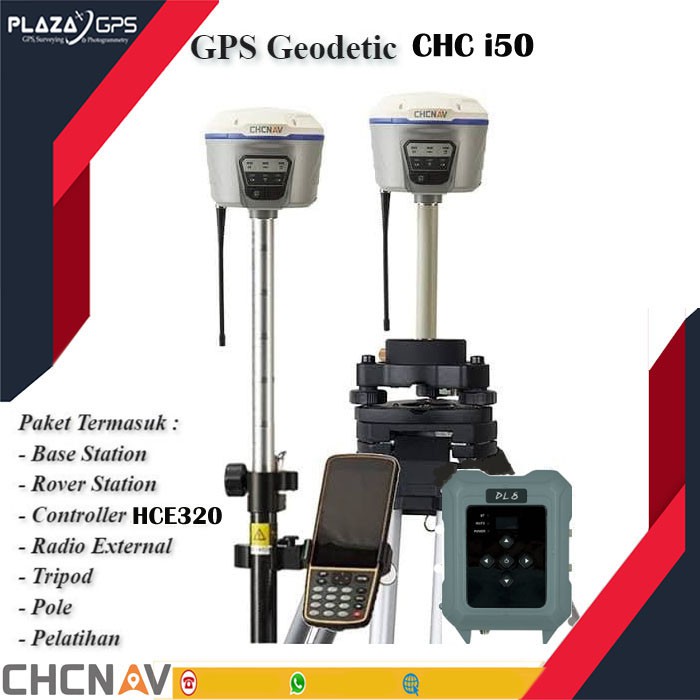 Jual GPS GEODETIC RTK CHC i50 PAKET LENGKAP ( BASE, ROVER, HCE320, DL8 ...