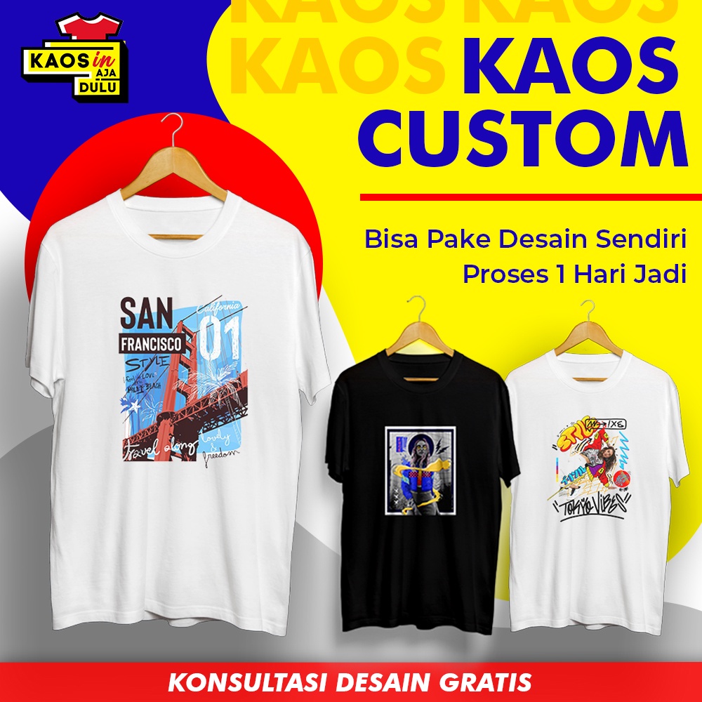 Jual KAOS CUSTOM SABLON KAOS SATUAN DTF PRINT | Shopee Indonesia