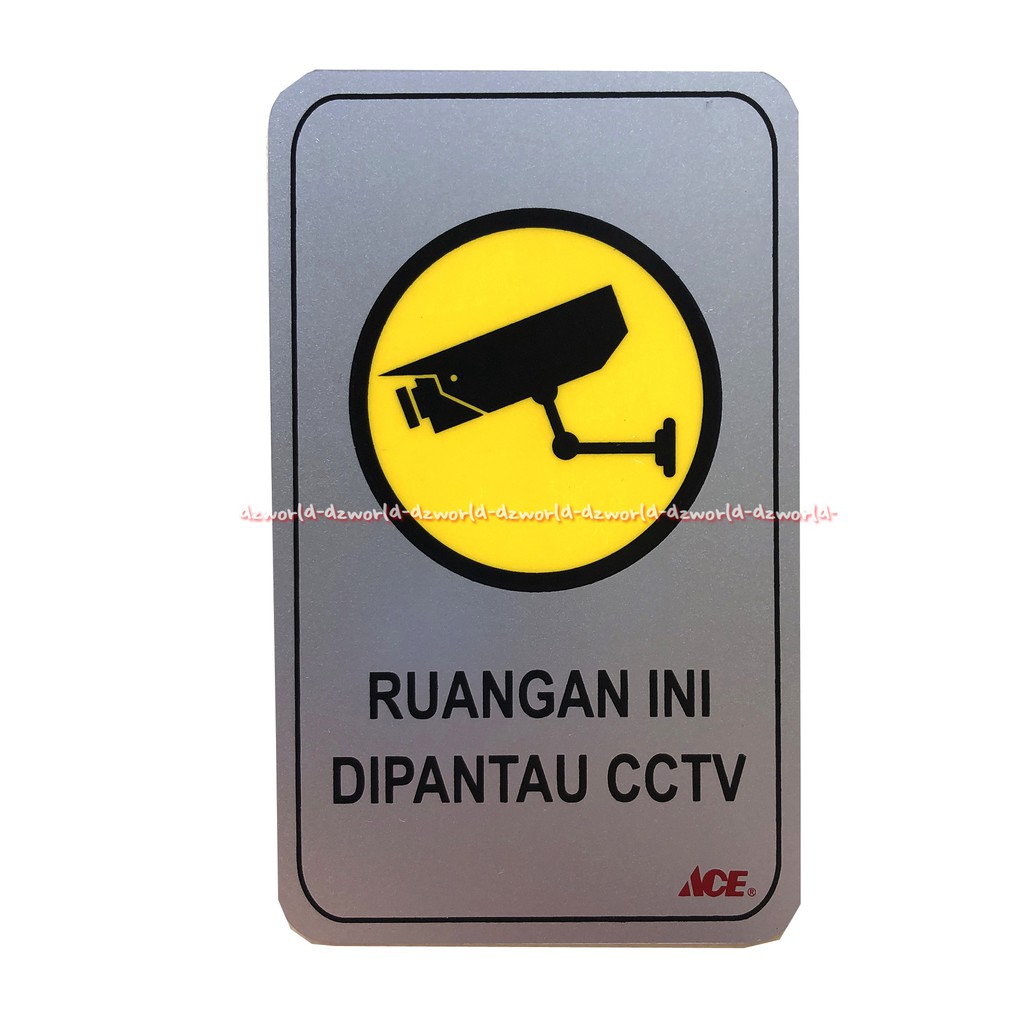 Jual Ace Sticker Ruangan ini Dipantau CCTV stiker Abu abu Grey Stiker ...